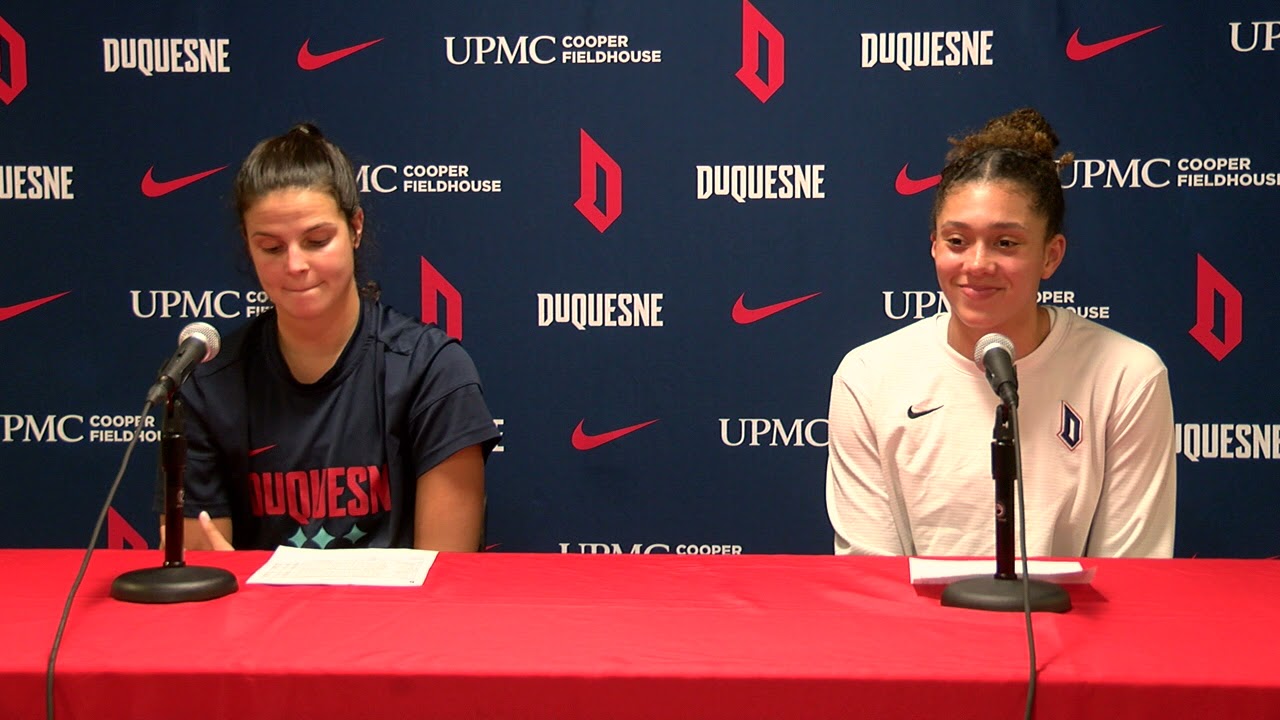 Laia Sole and Amaya Hamilton Postgame - Akron - YouTube