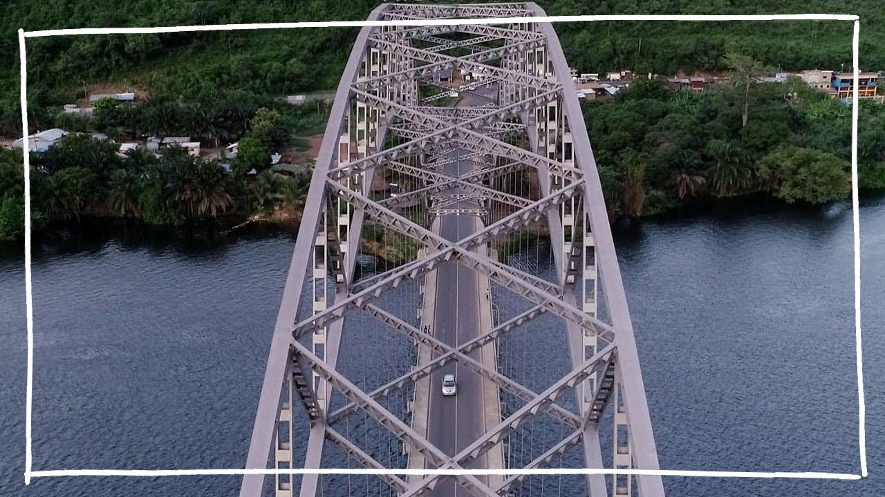 A breathtaking view when crossing the Adomi Bridge in Ghana - YouTube