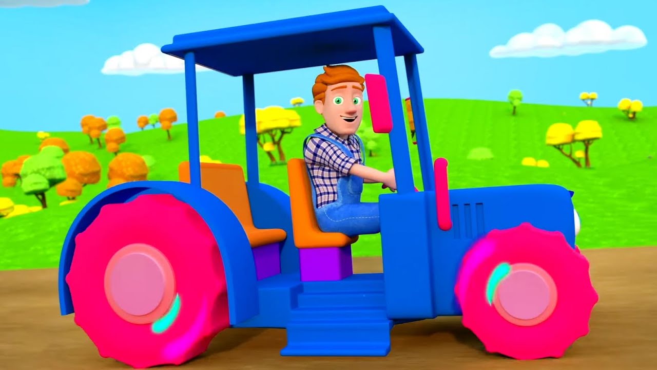 Wheels On The Tractor, Vehicle Song and Nursery Rhymes for Kids - YouTube