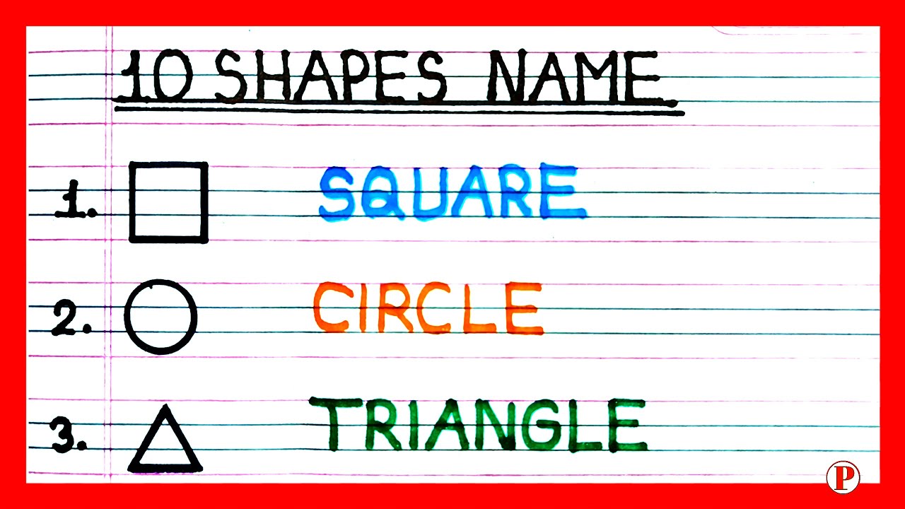Learn how to write 10 Shapes name in english | Name of shapes ...