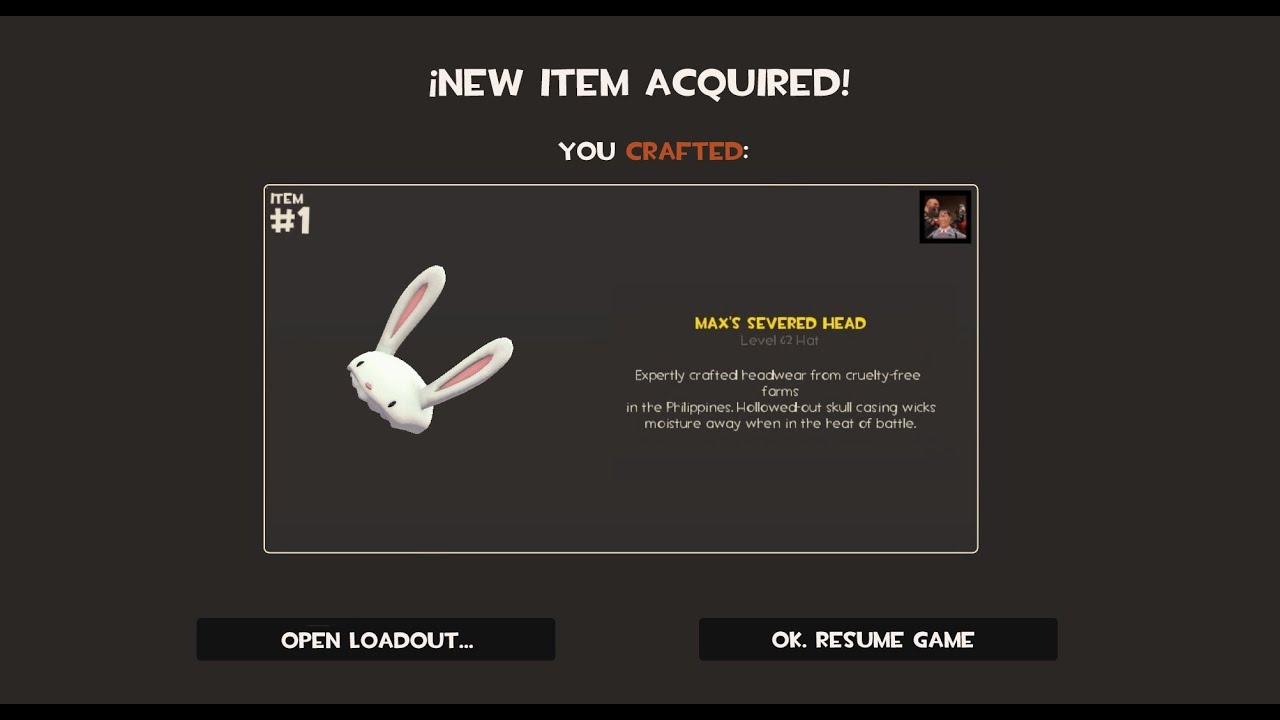 How to Craft Max's Severed Head in TF2 - YouTube