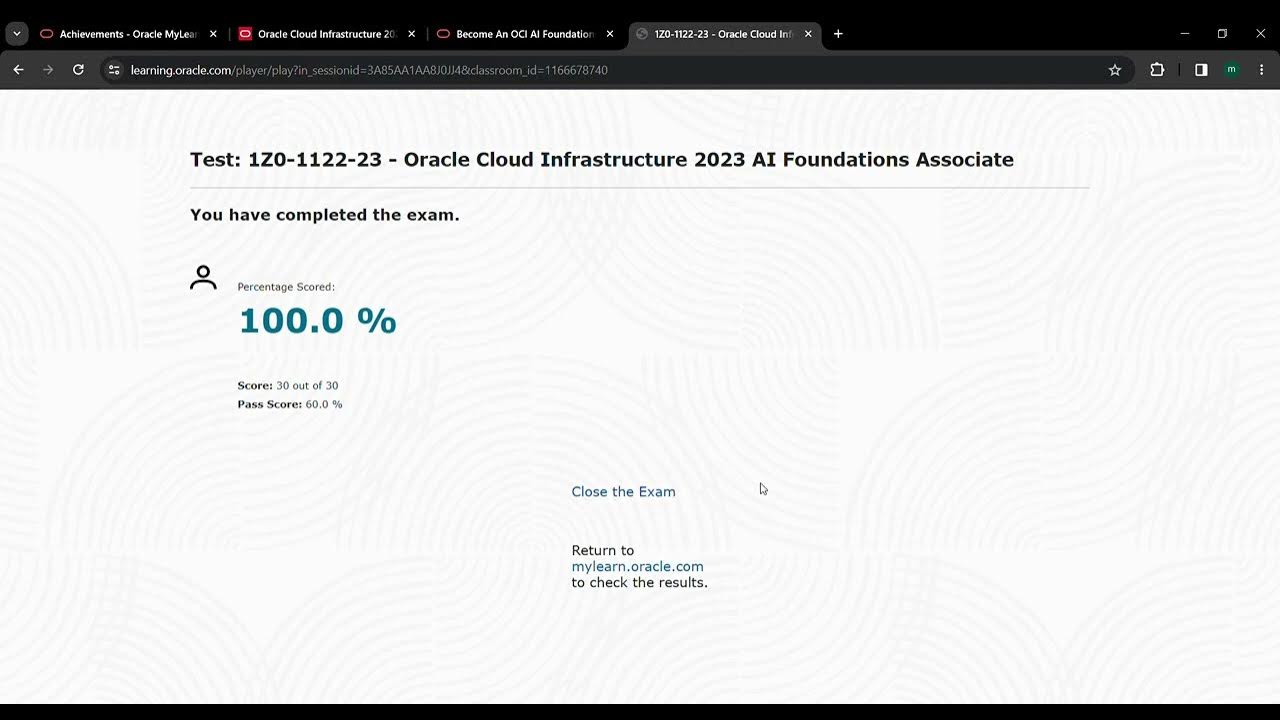 Oracle Cloud Infrastructure 2023 AI Foundations Associate 100% Pass ...