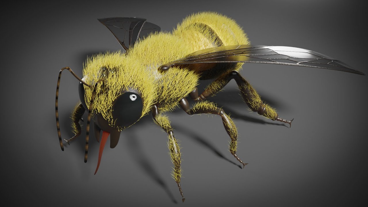 Bee model - Blender 2.80 - YouTube