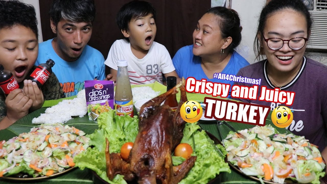 LECHON PABO / TURKEY + VEGETABLE SALAD! #ALL4CHRISTMAS! PINOY MUKBANG W ...