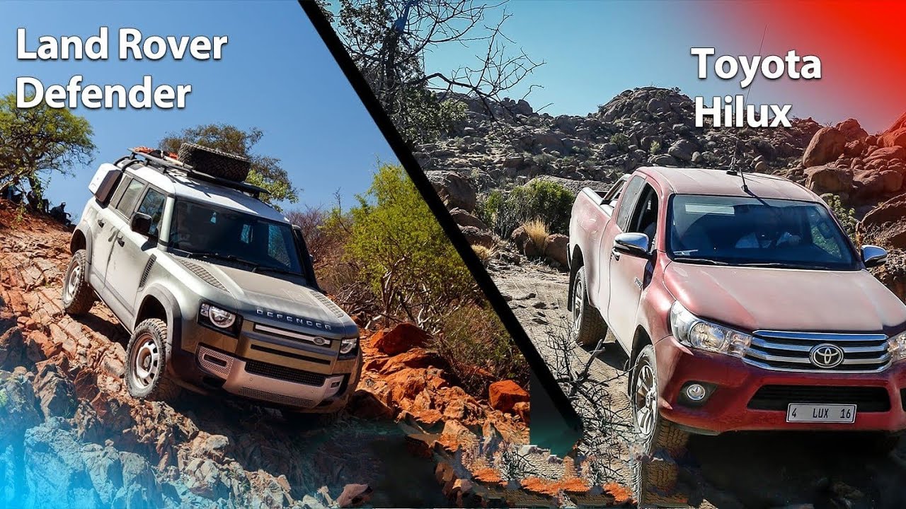 Range rover defender off-roading VS Toyota Hilux off-roading ...
