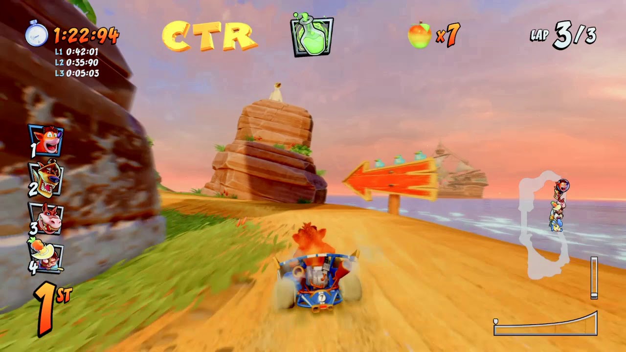 CTR Gameplay (PS4) CTR CHALLANGE, CRASH COVE - YouTube