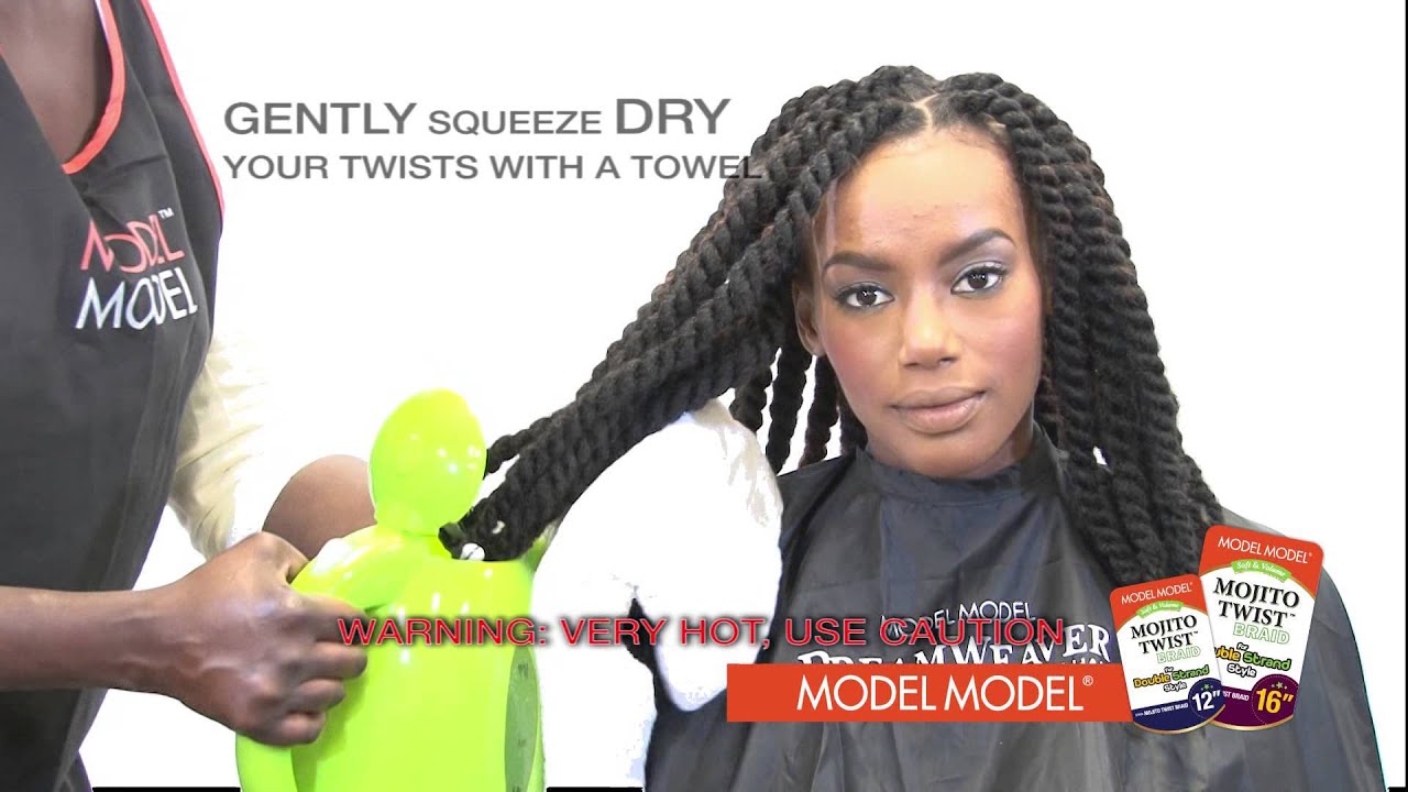 Model Model Mojito Twist Installation: Double Strand Twist Style - YouTube