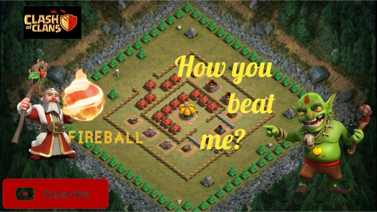 No tropps! Only Warden Fireball Equipment use 100℅ win In (Coc)clash of ...