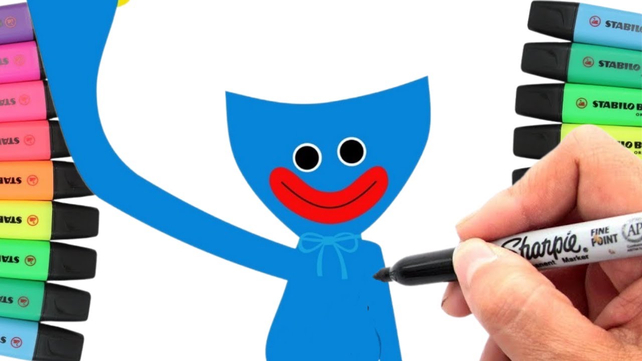 HOW TO DRAW HUGGY WUGGY? VERY EASY TUTORIAL! - YouTube