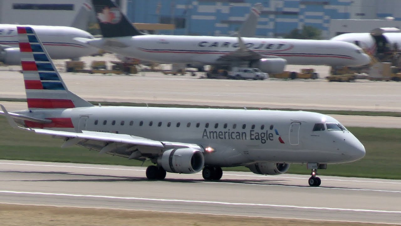 HAVE YOU EVER SEEN A MORE NORMAL LANDING THAN THIS? American Embraer on ...