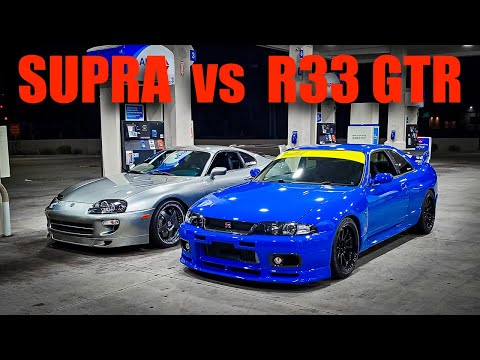 My Friend Bought a 600HP R33 GTR…Immediately Races a MK4 Supra