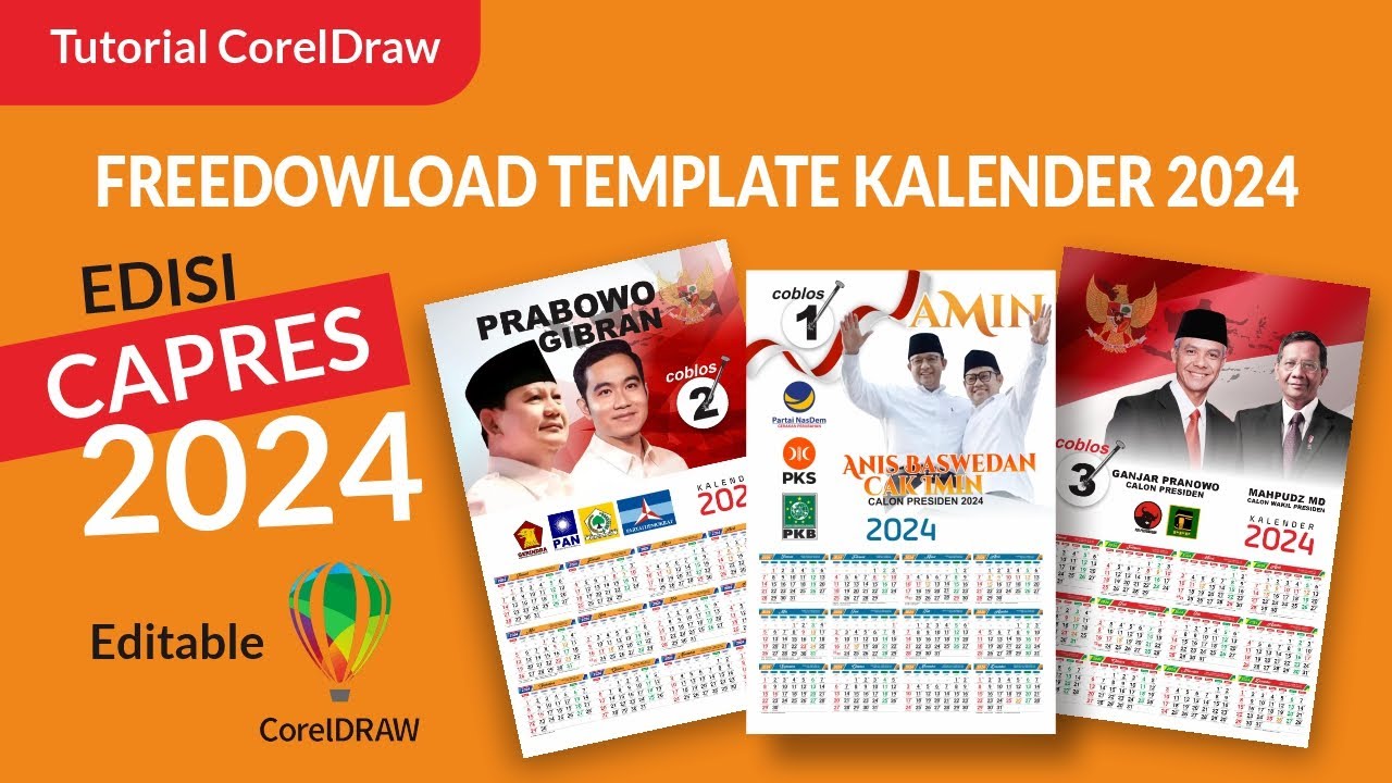 FREEDOWLOAD TEMPLATE KALENDER 2024 | Format CorelDraw | Gunlar Channel ...
