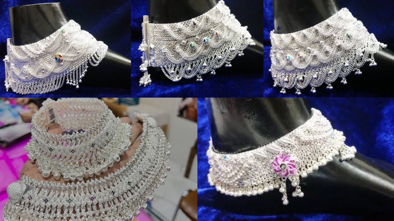 latest heavy silver anklet designs 2024 rajwadi Pattern dulhan payal ...