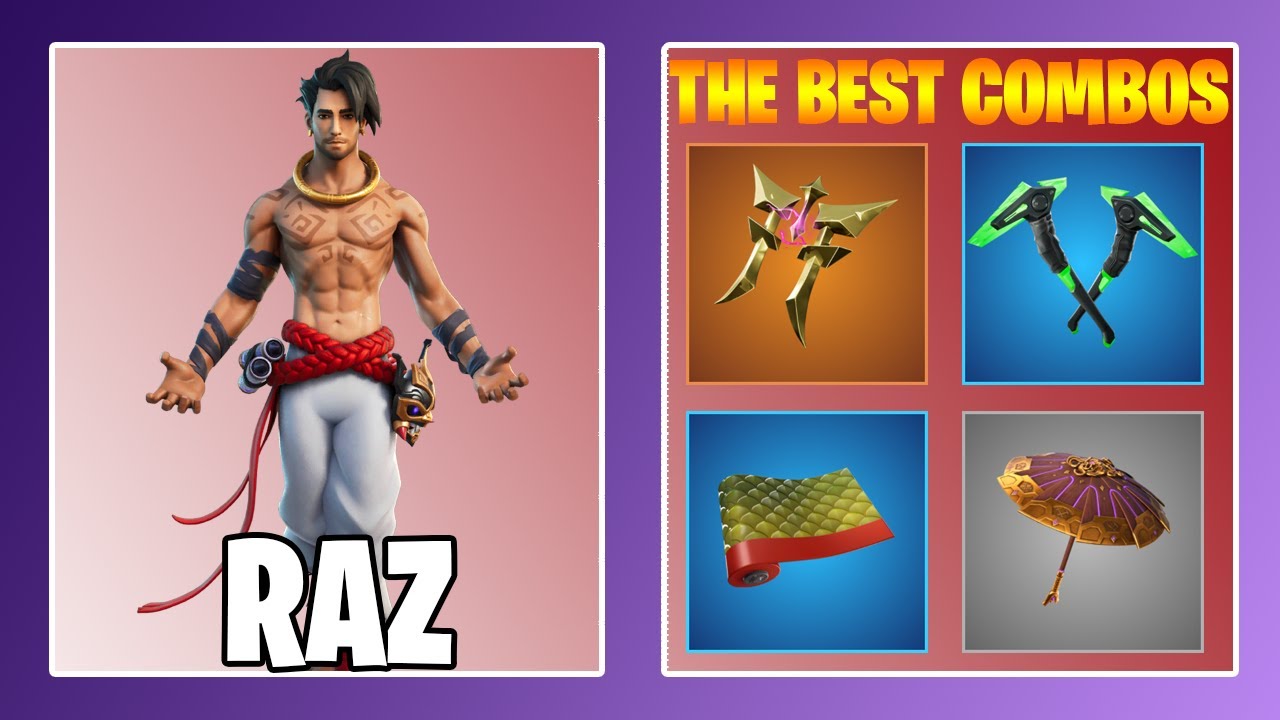 Los Mejores Combos de la Skin de Raz | Fortnite - YouTube