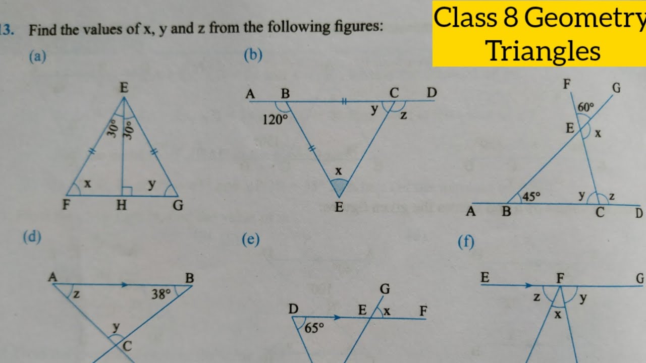 Geometry Triangles Class 8 Geometry Grade 8 Find The Value Of X Geometry Triangles Class 8 Geometry Grade 8 Find The Value Of X