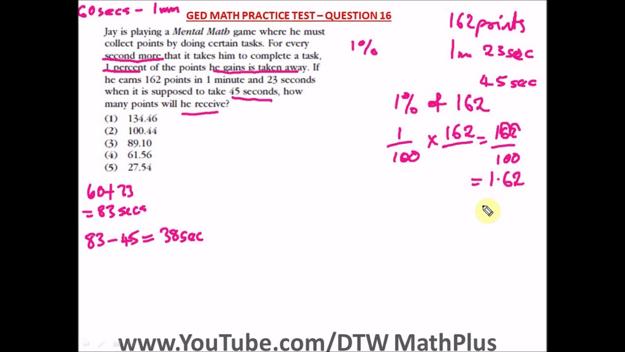 GED Math Test 2021 (Word Problem) - YouTube