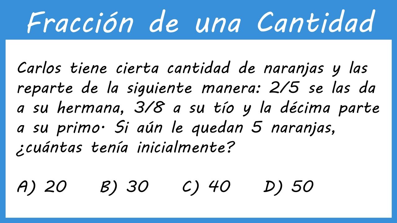 FRACCIÓN DE UNA CANTIDAD || EJERCICIO DE FRACCIONES Y REPARTO ...