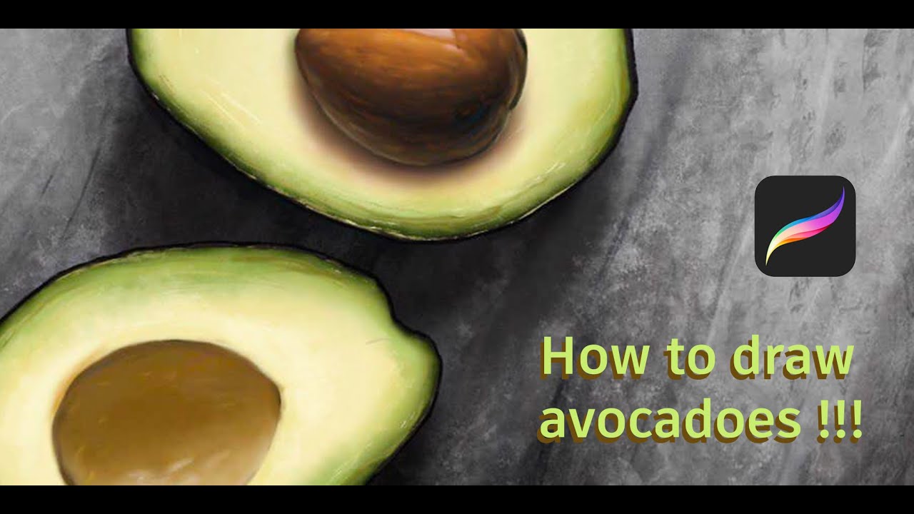 How to draw avocado in Procreate | Avocado drawing - YouTube