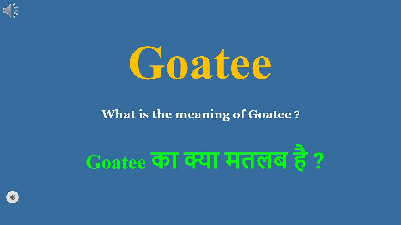 Goatee meaning in Hindi | Goatee ka kya matlab hota hai | daily use ...