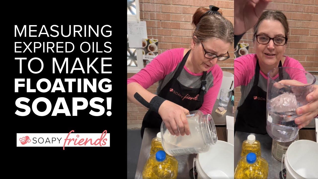Measuring Expired Oils to Make Floating Soaps - YouTube