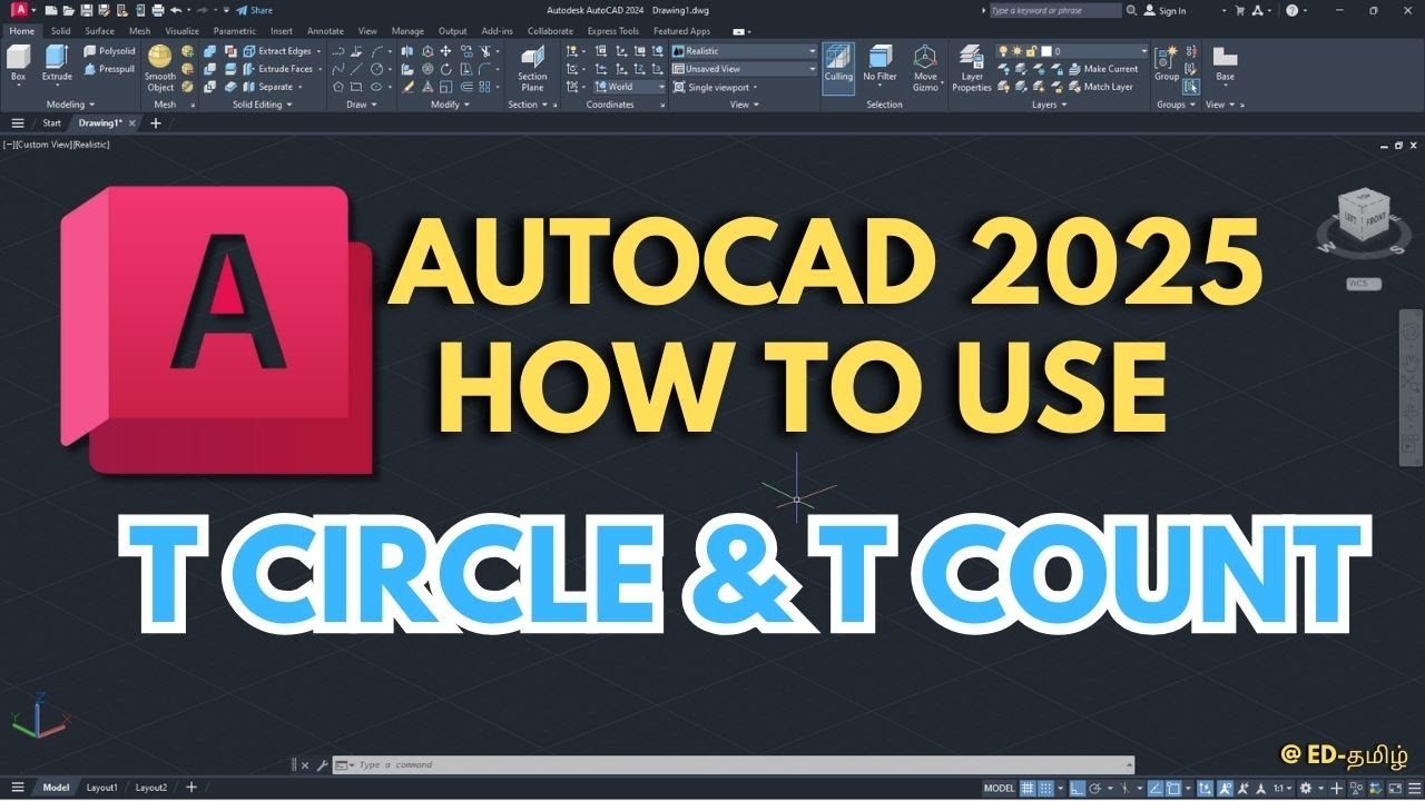 MUST WATCH TCOUNT & TCIRCLE IN AutoCAD 2025 | Engineering Designs Tamil ...