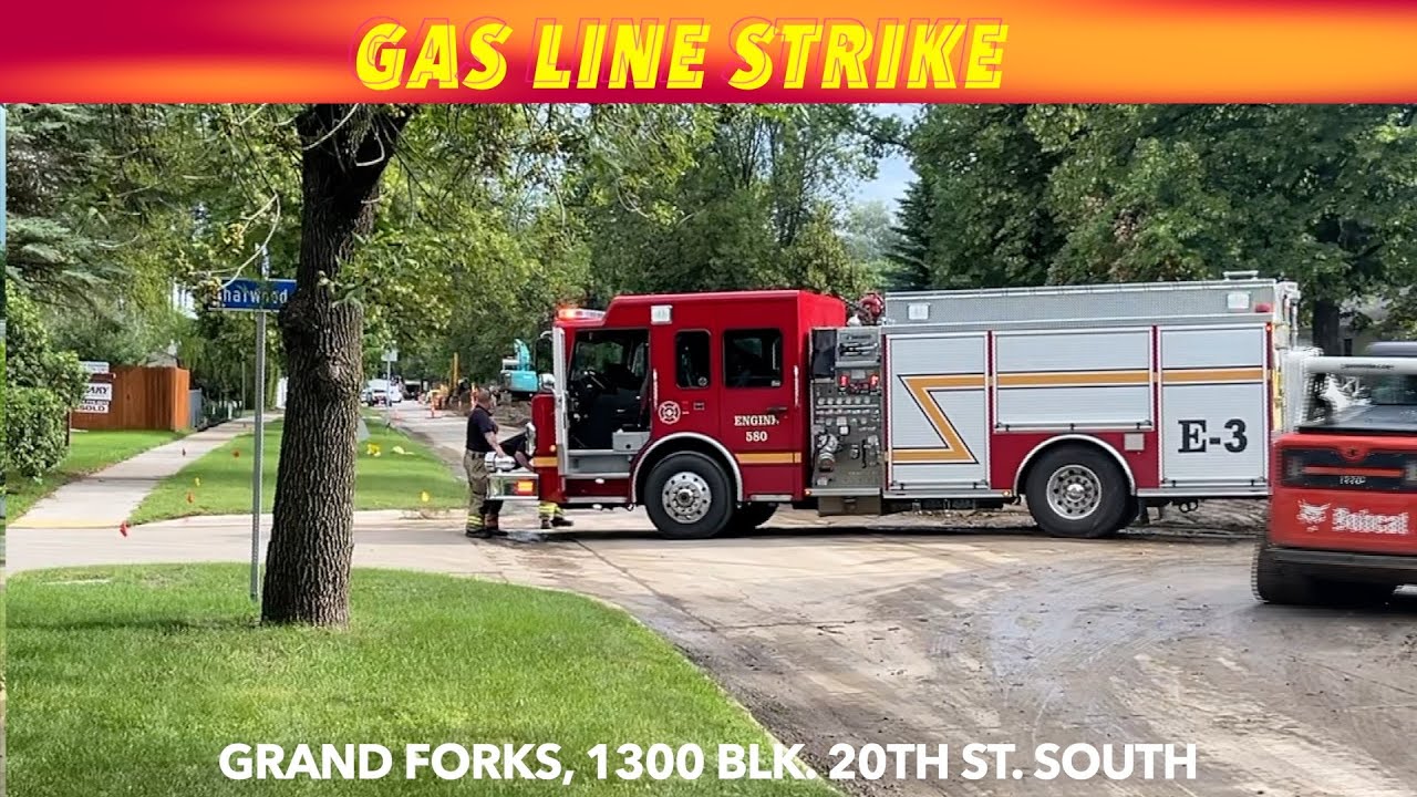 Monday Morning Gas Line Strike In Grand Forks - YouTube