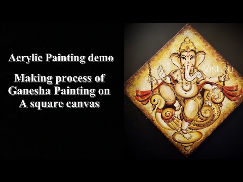 Acrylic Painting on a Square canvas - YouTube