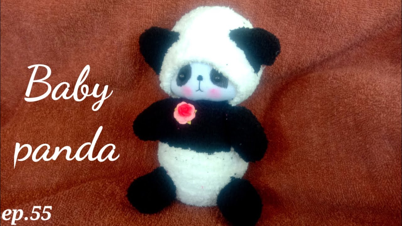 ตุ๊กตาถุงเท้าEp.55 how to make sock doll panda - YouTube