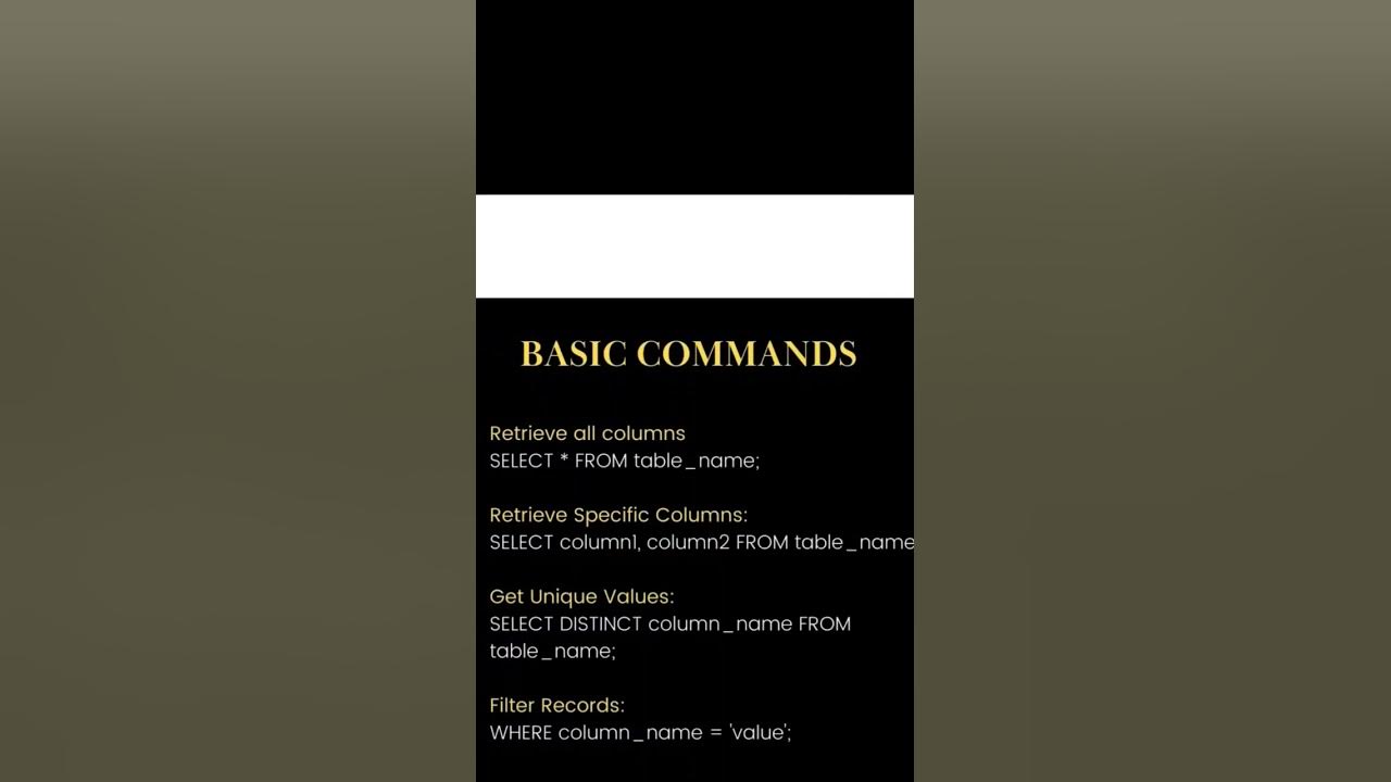 Sql Cheatsheet Sql Database Sqlforbeginners Youtube