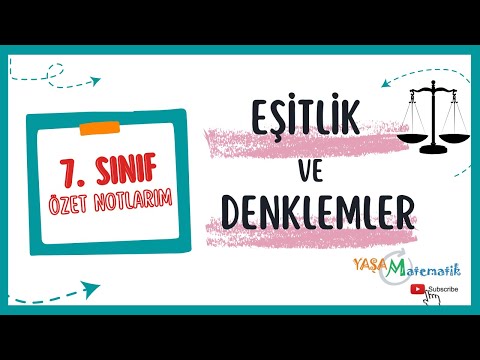 Eşitlik ve Denklemler / 7. Sınıf Özet Konu Anlatım