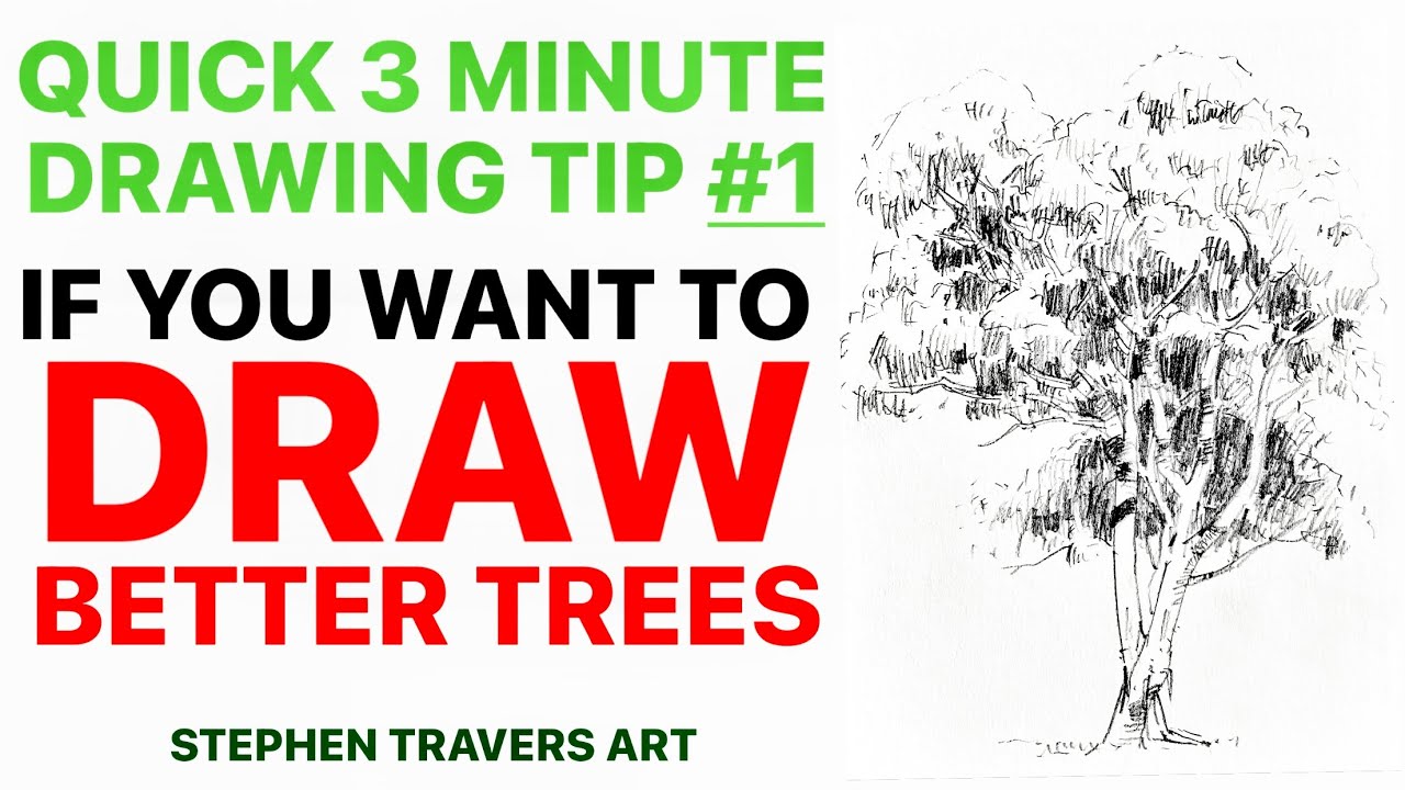 Quick Tip For Drawing More Realistic Trees - YouTube