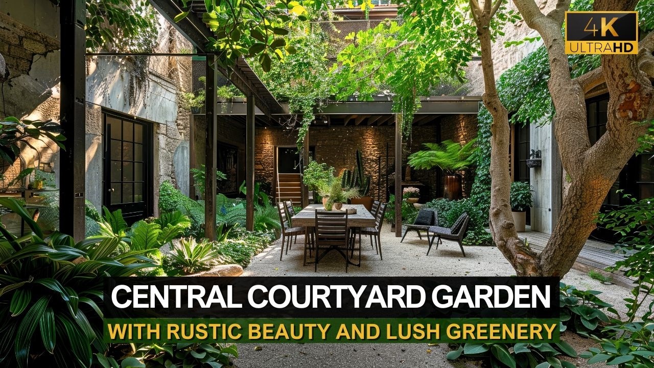 Central Courtyard Garden with Rustic Beauty and Lush Greenery: A ...