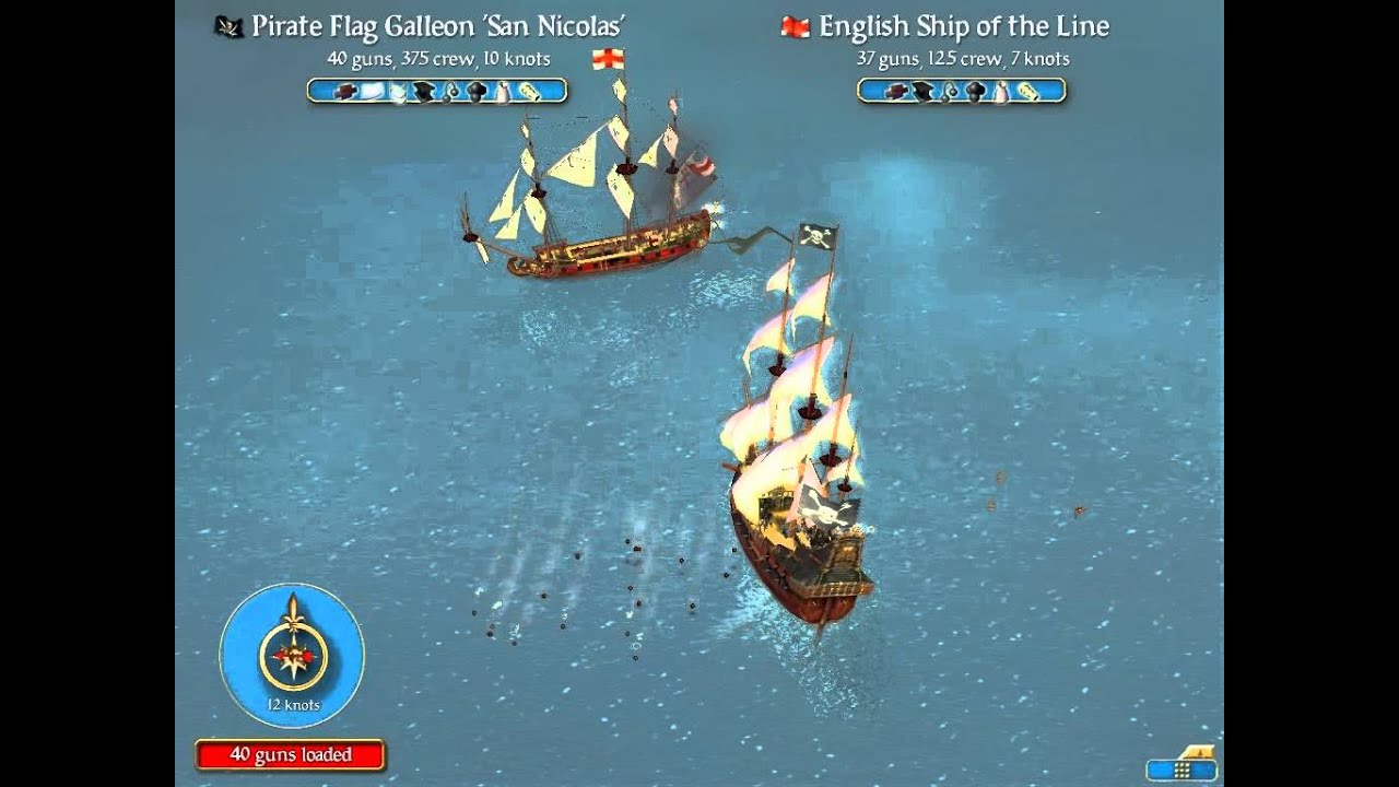 Sid Meier's Pirates! Flag Galleon vs. Ship of the Line (Swashbuckler ...
