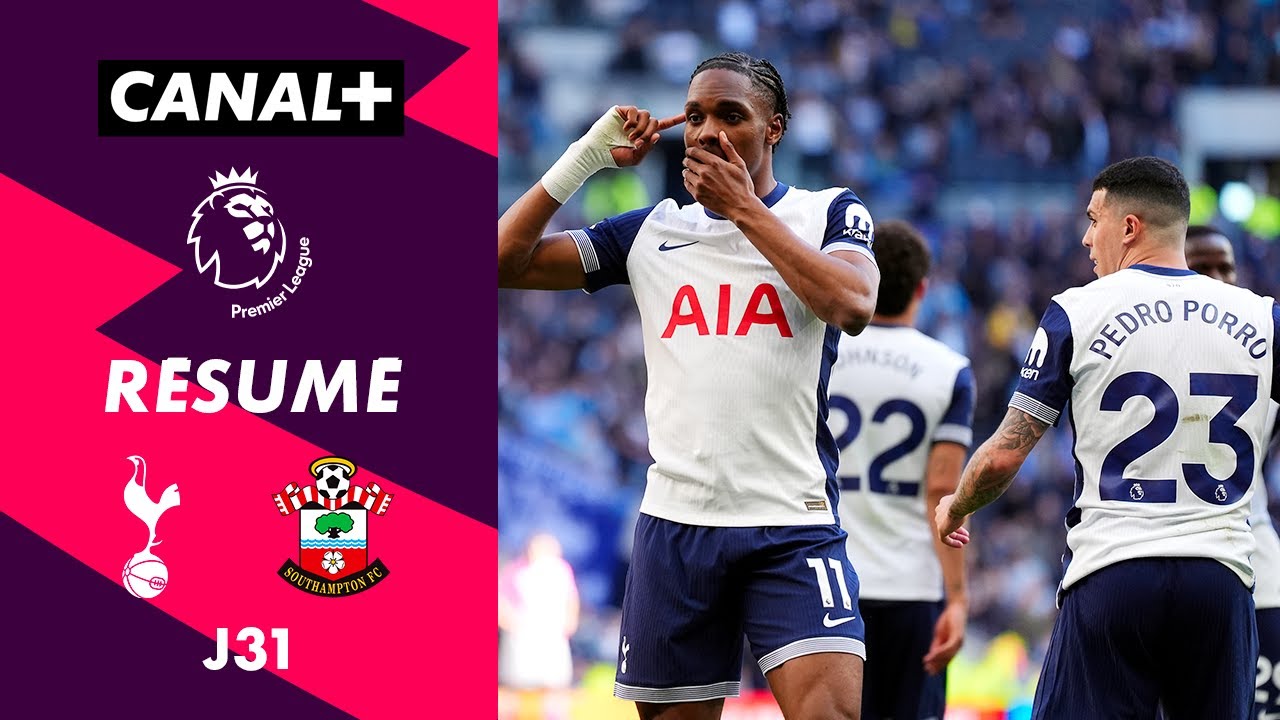 Tottenham relègue les Saints en Championship - PL 24/25 (J31) - YouTube