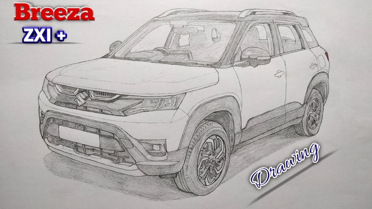 How To Draw Maruti Suzuki Brezza zxi Plus | Brezza ZXI Plus | Brezza ...
