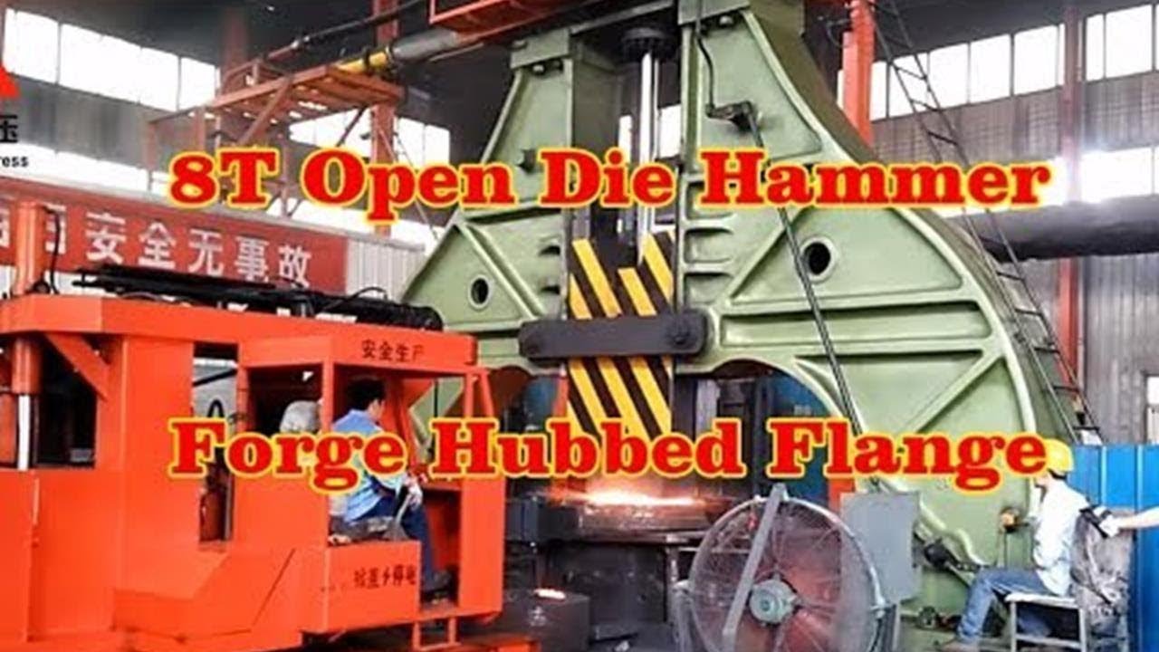 Neck flange forged on 8T hydraulic open die hammer, open die forging ...