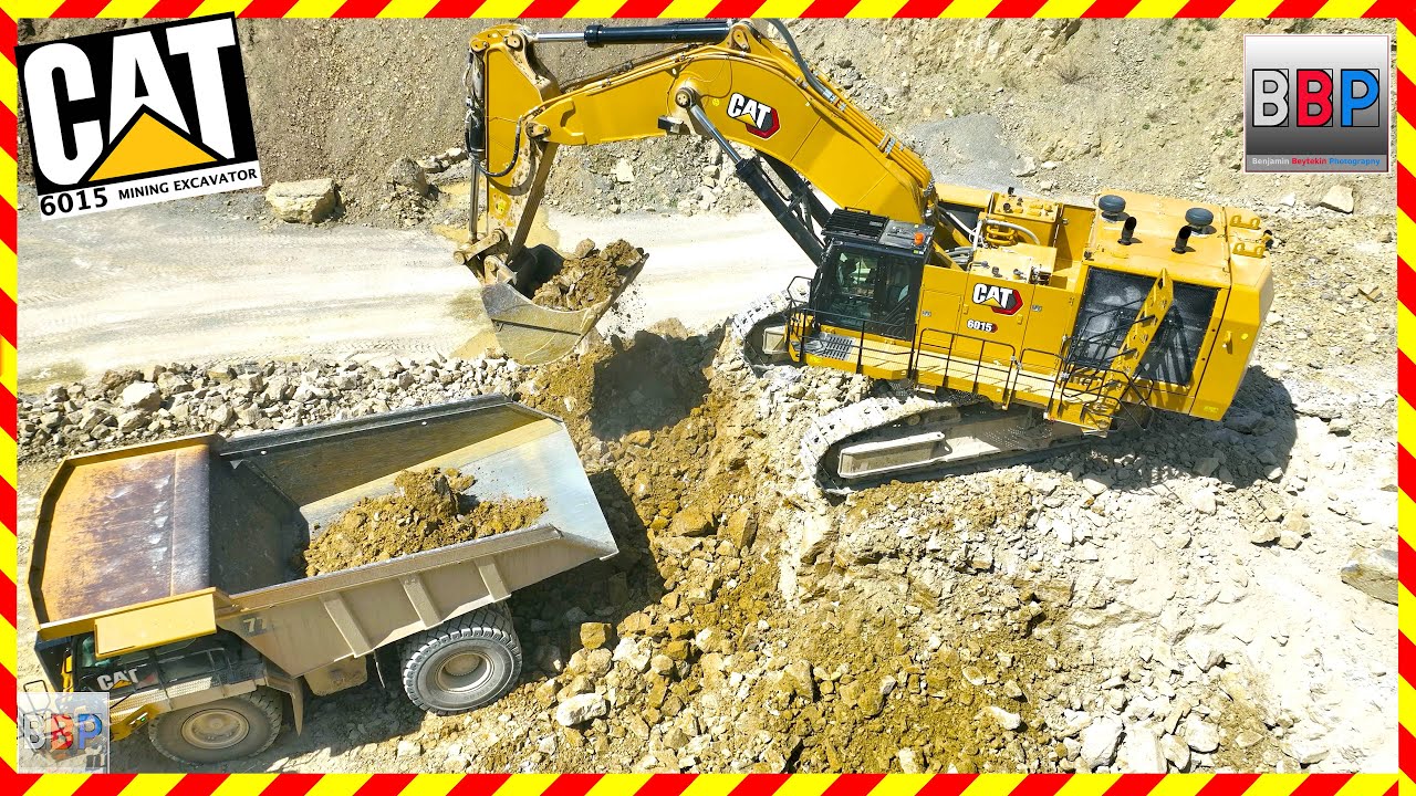 🤠💪 CAT 6015 & 775G - Muschelkalkabbau, #11 #caterpillar #mining # ...