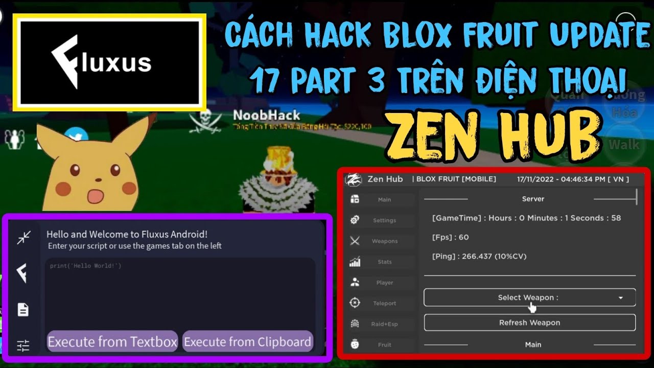[Roblox] Cách Hack Blox Fruit Update 17 Part 3 Zen Hub Trên Điện Thoại ...