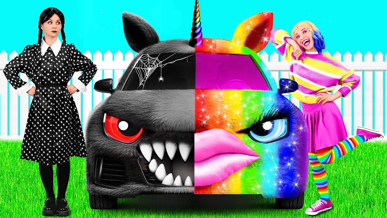 Rainbow Car vs Black Car Challenge | Crazy Challenge by PaRaRa - YouTube