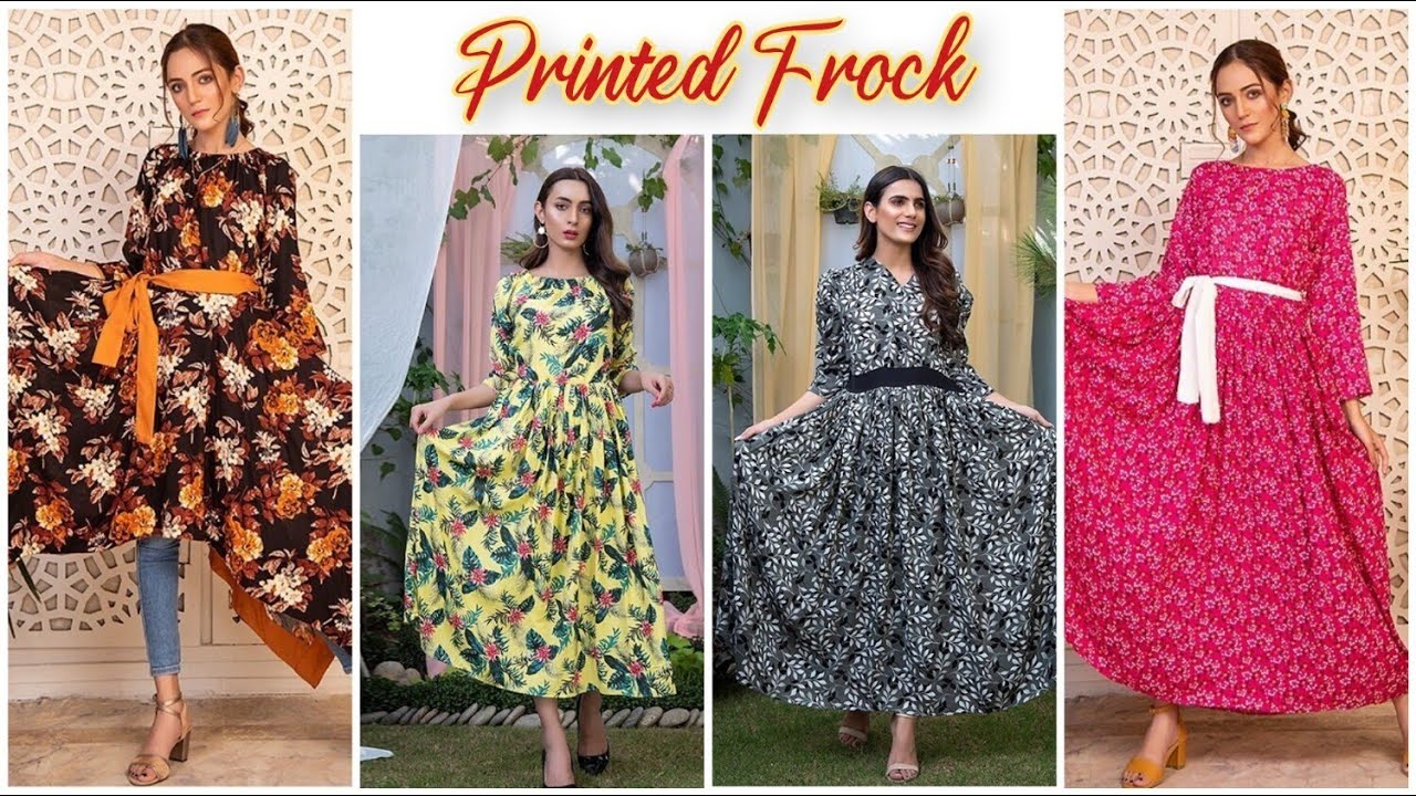 Printed Frock Design | Branded Simple Frock Designs | Linen Frock ...