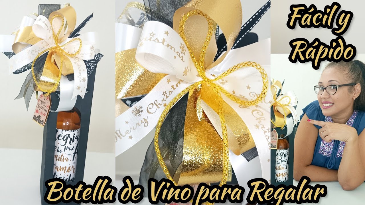 Como envolver botella de vino para regalo* Cómo decorar una botella ...
