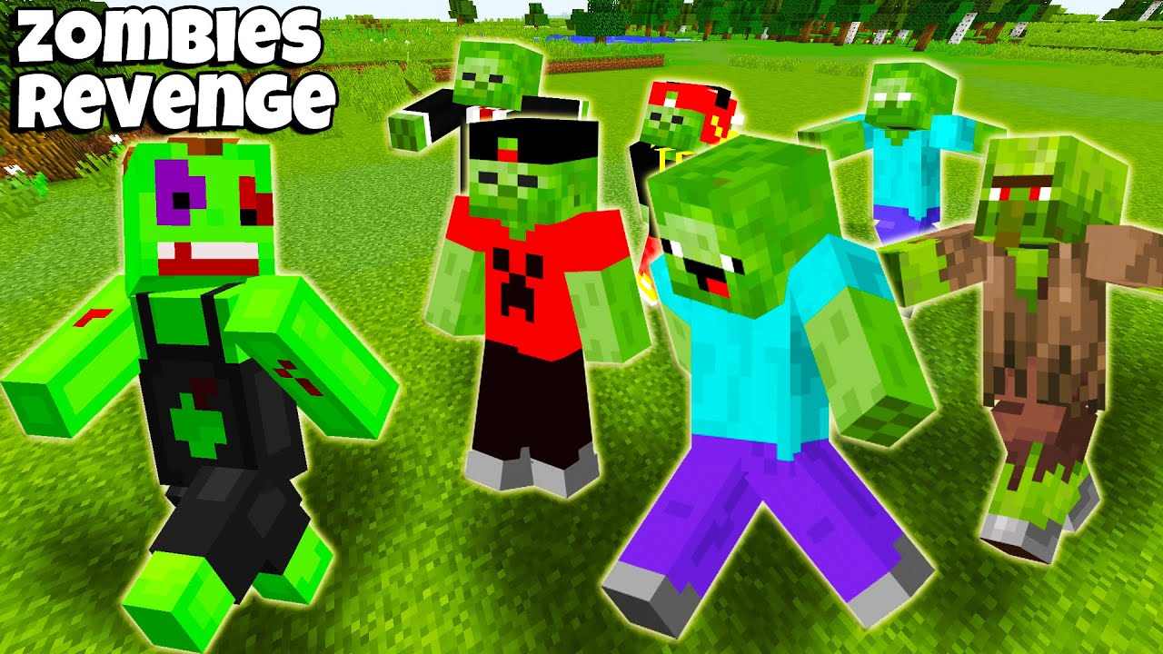 ALL ZOMBIES ATTACKED and get REVENGE in Minecraft ! ZOMBIE APOCALYPSE ...