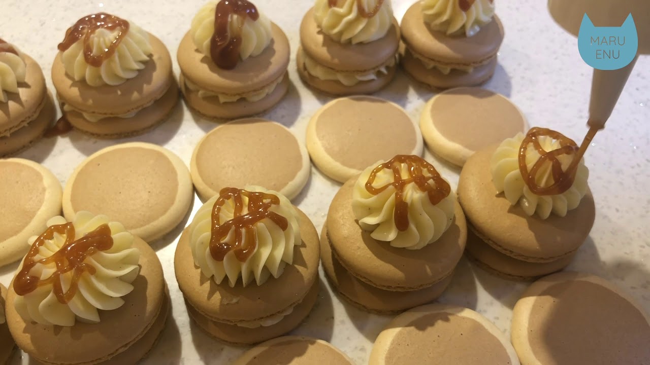 MARUENU MACARON :: Making 3-Layer Pancakes Macaron Filling (2) || 마루에누 ...