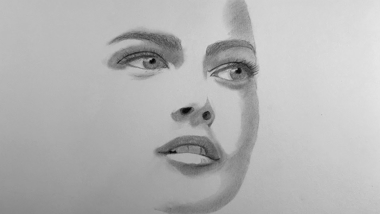 How to draw a face from sketch to finish - YouTube