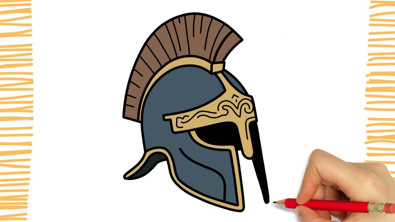 How To Draw a SPARTAN HELMET I OBJECTS - YouTube