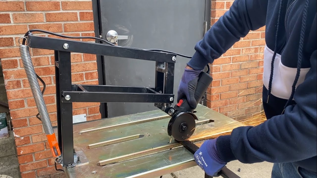 Make your own large angle grinder stand DIY homemade metal chop saw ...