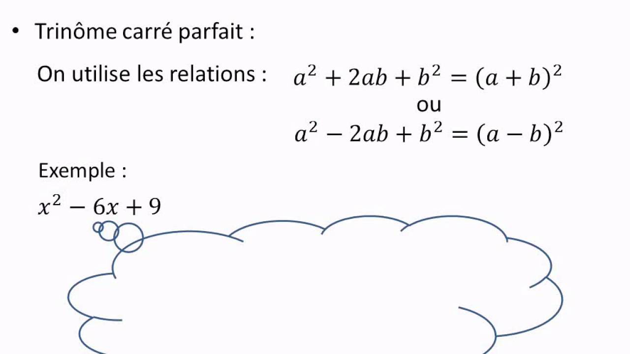 Factorisation - Trinôme carré parfait - YouTube