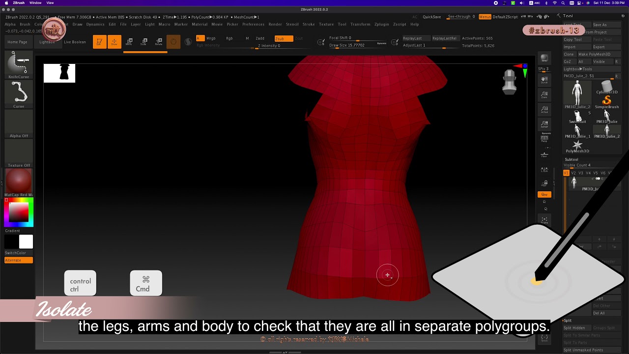 Zbrush 13 4 How To Isolate Parts Of Your Model To Check If They Are Made Up Of Different Zbrush 13 4 How To Isolate Parts Of Your Model To Check If They Are Made Up Of Different