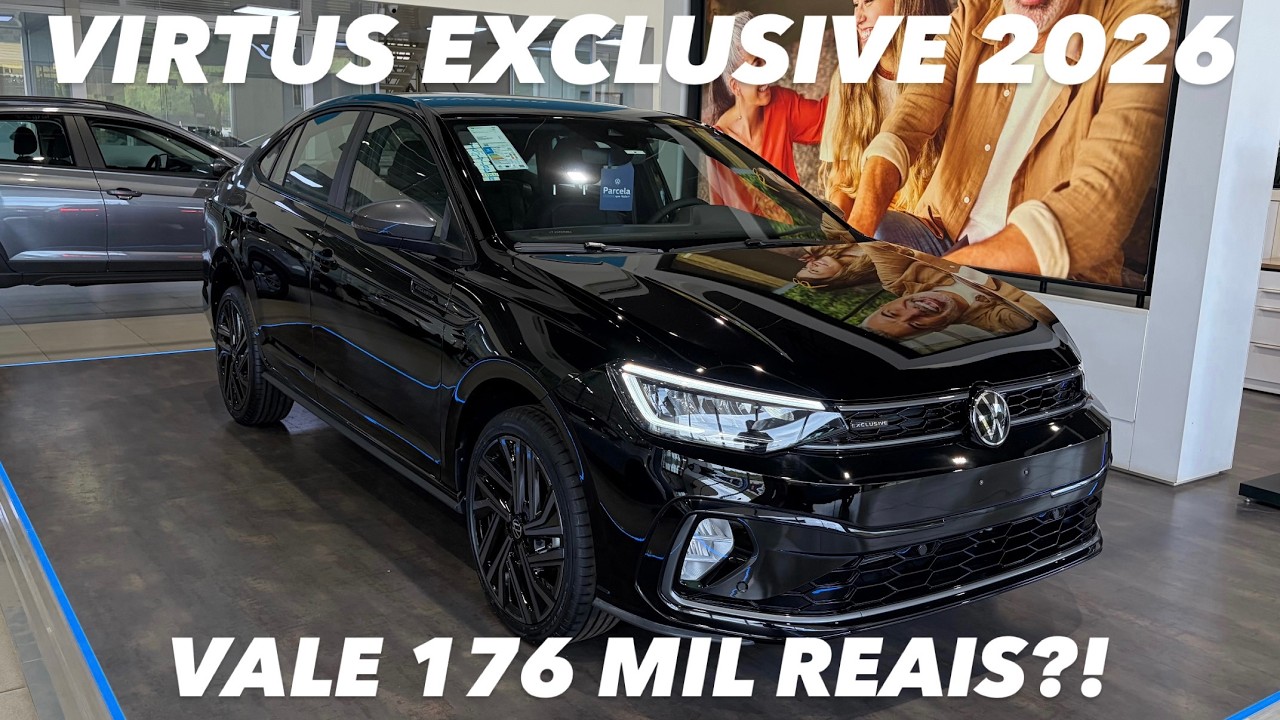 AVALIAÇÃO VW VIRTUS EXCLUSIVE 2026 - VERSÃO TOP DE LINHA VALE 176 MIL ...