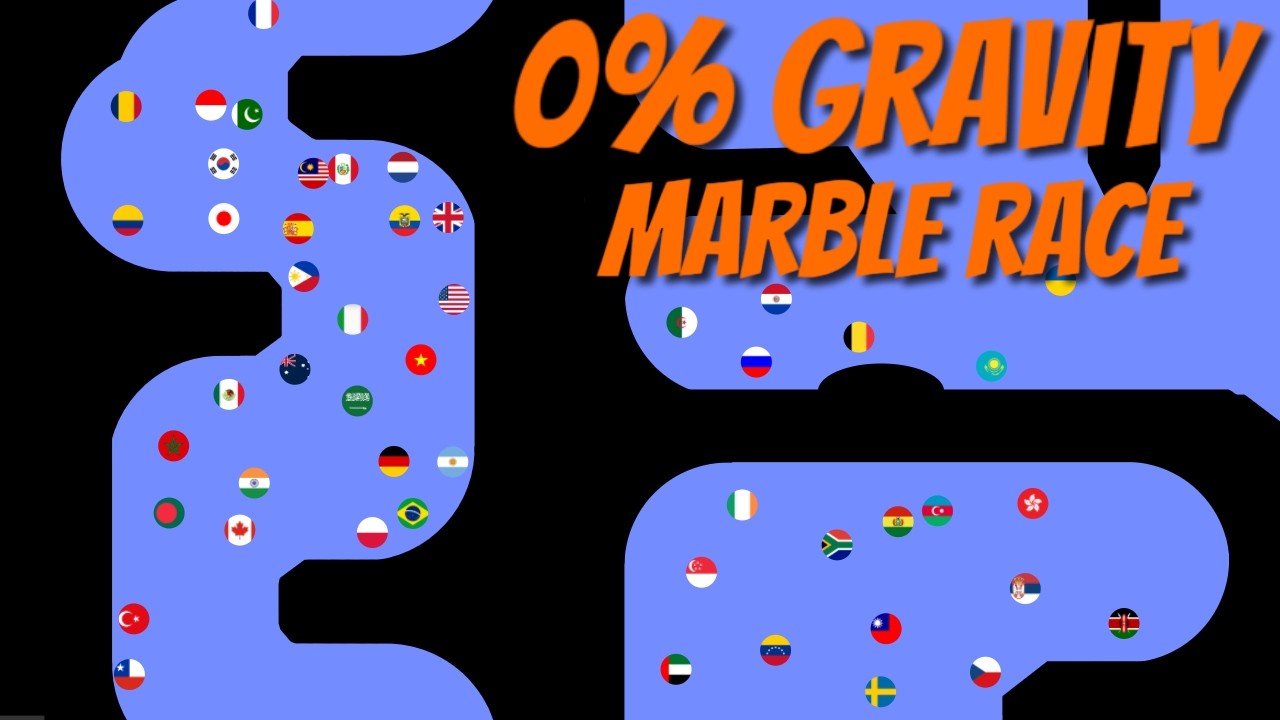 50 Marbles In Zero Gravity | Marble Race - YouTube